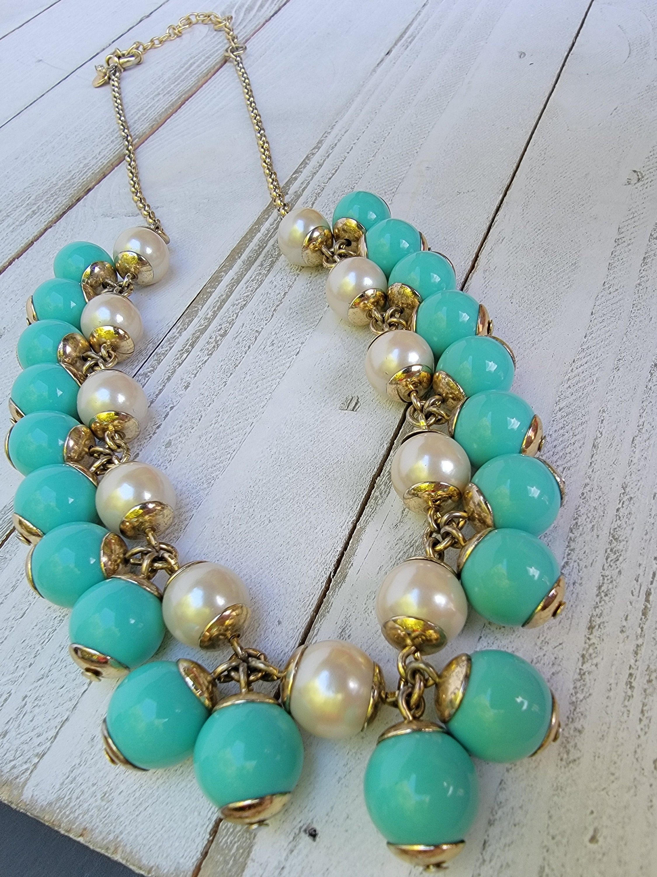Sleeping Beauty Turquoise Pearl Drop Necklace,sleeping Beauty Turquoise ...