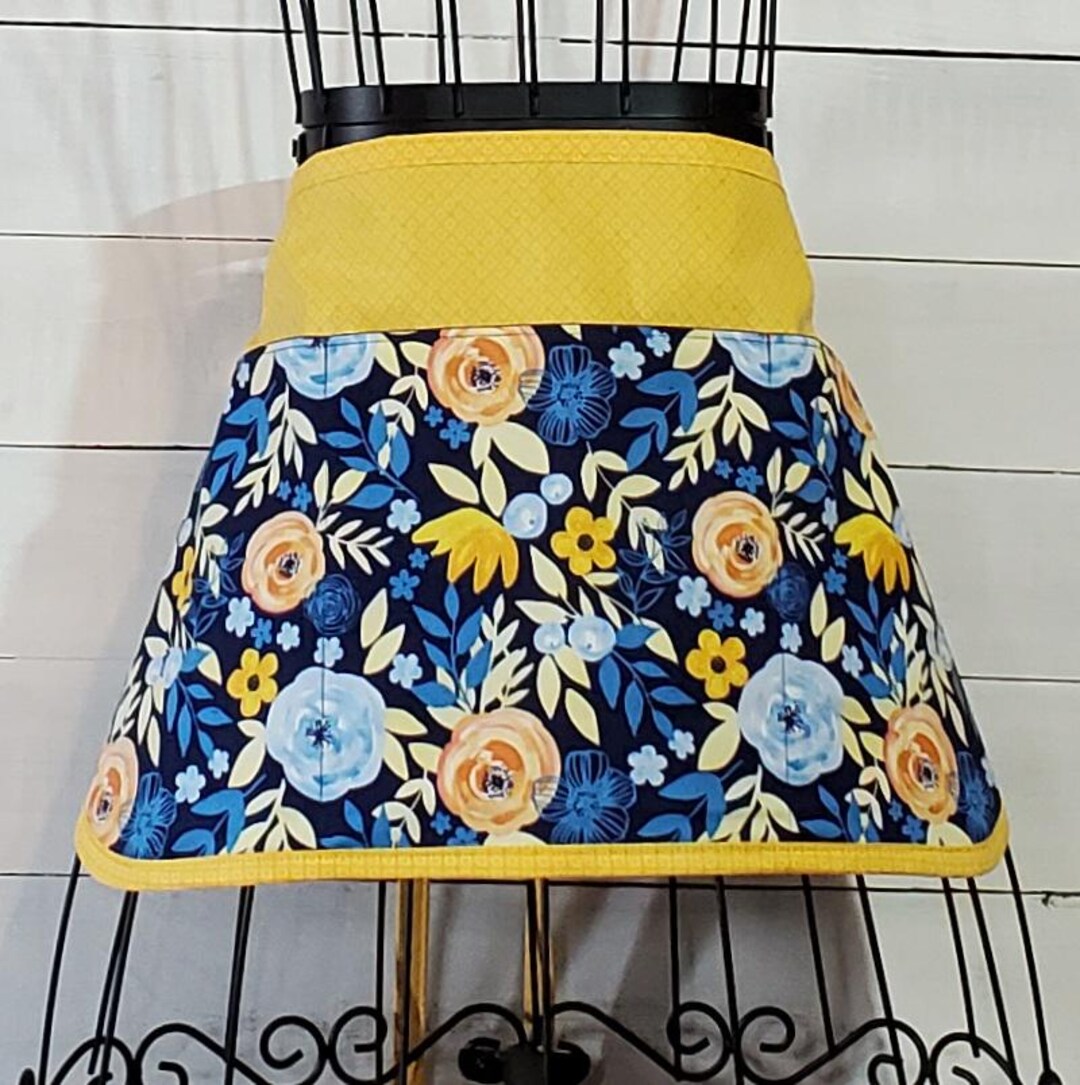 Beautiful Floral Waist Apron for Servers, Teachers and Crafters With ...