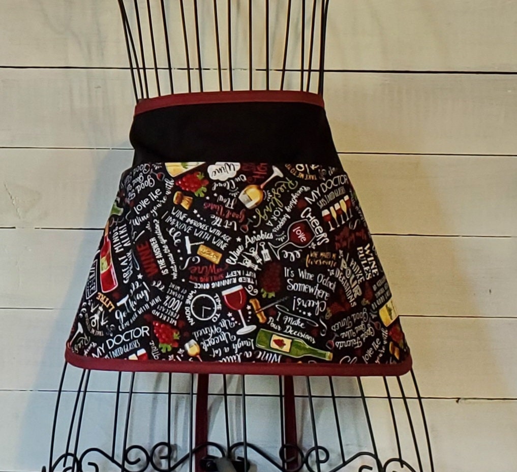 Reversible Wine Custom Apron, Apron With Pockets, Half Apron, Waitress ...
