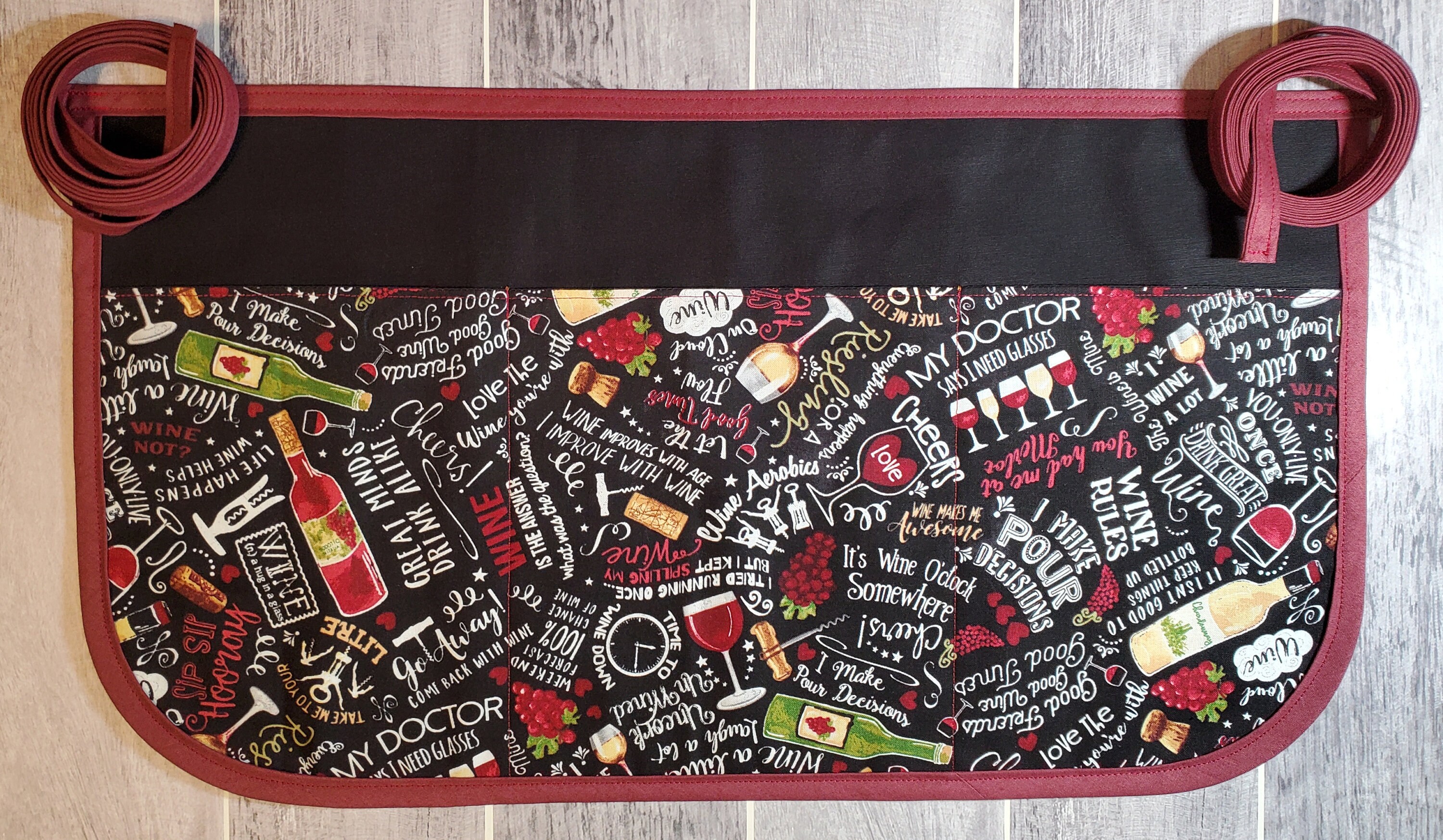 Reversible Wine Custom Apron, Apron With Pockets, Half Apron, Waitress ...
