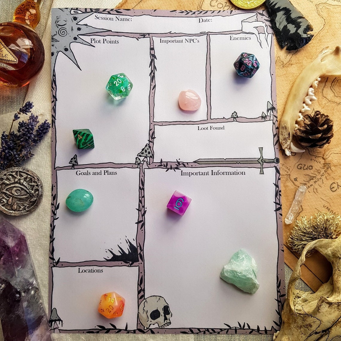 Dungeons and Dragons Session Note Template - Etsy