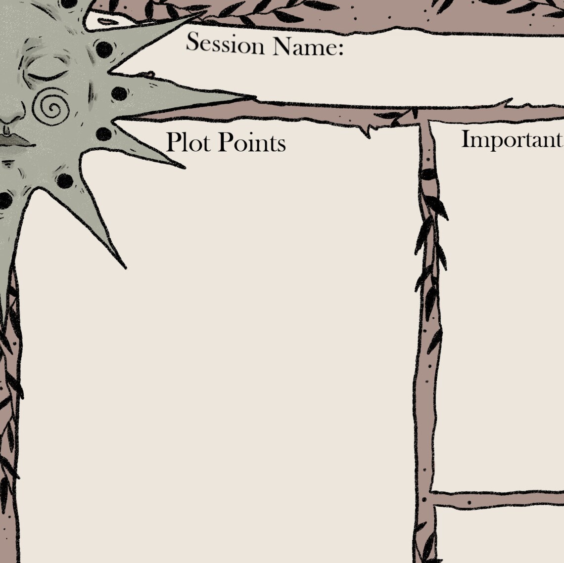 Dungeons and Dragons Session Note Template - Etsy