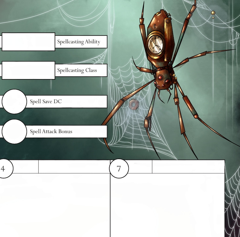 Steampunk Themed Dungeons and Dragons 5E Character Sheet - Etsy