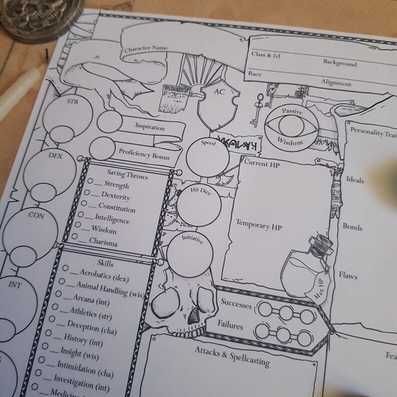 Dungeons and Dragons Character Sheets - Etsy