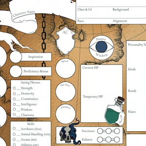 Ocean Themed Dungeons and Dragons 5E Character Sheet - Etsy