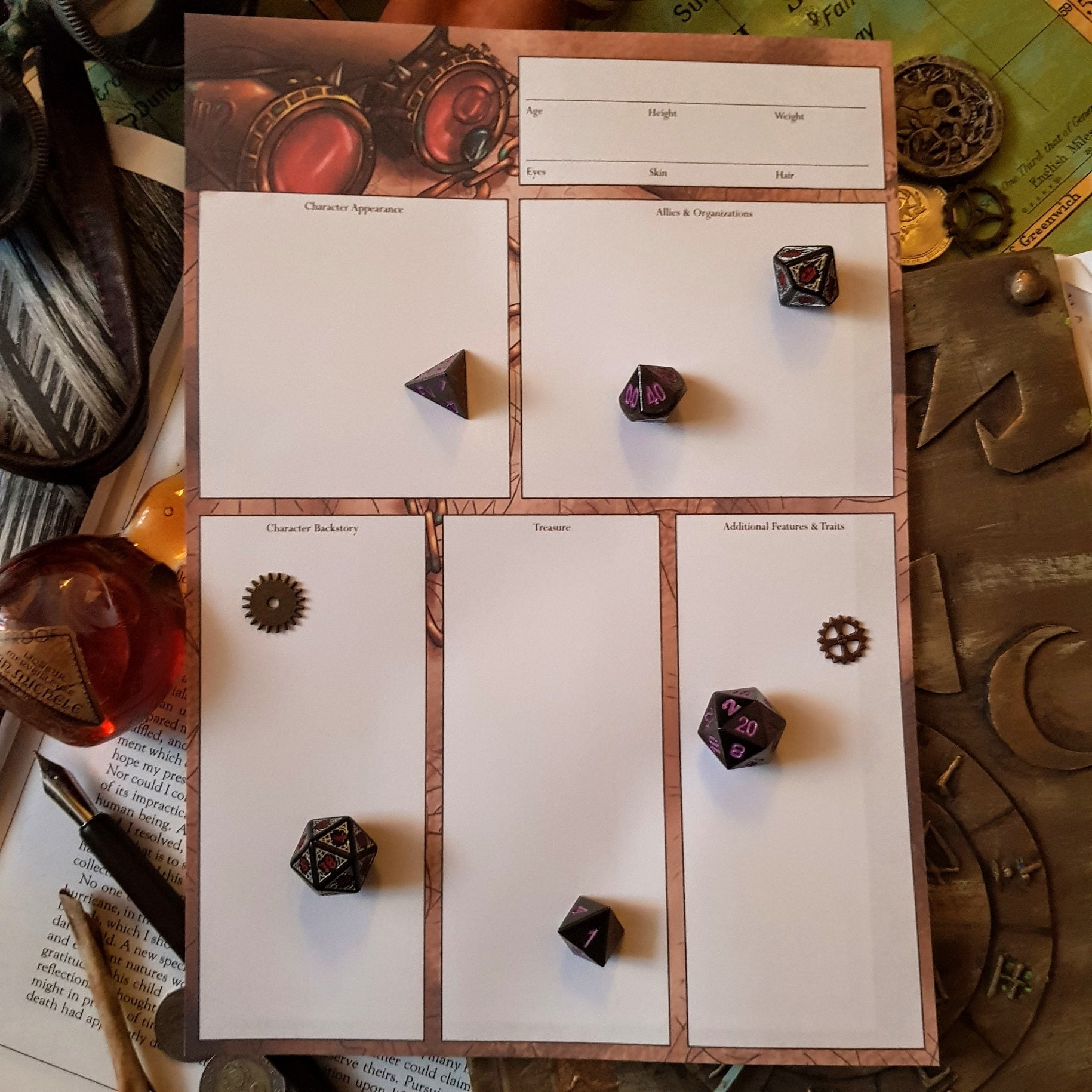 Steampunk Themed Dungeons and Dragons 5E Character Sheet - Etsy
