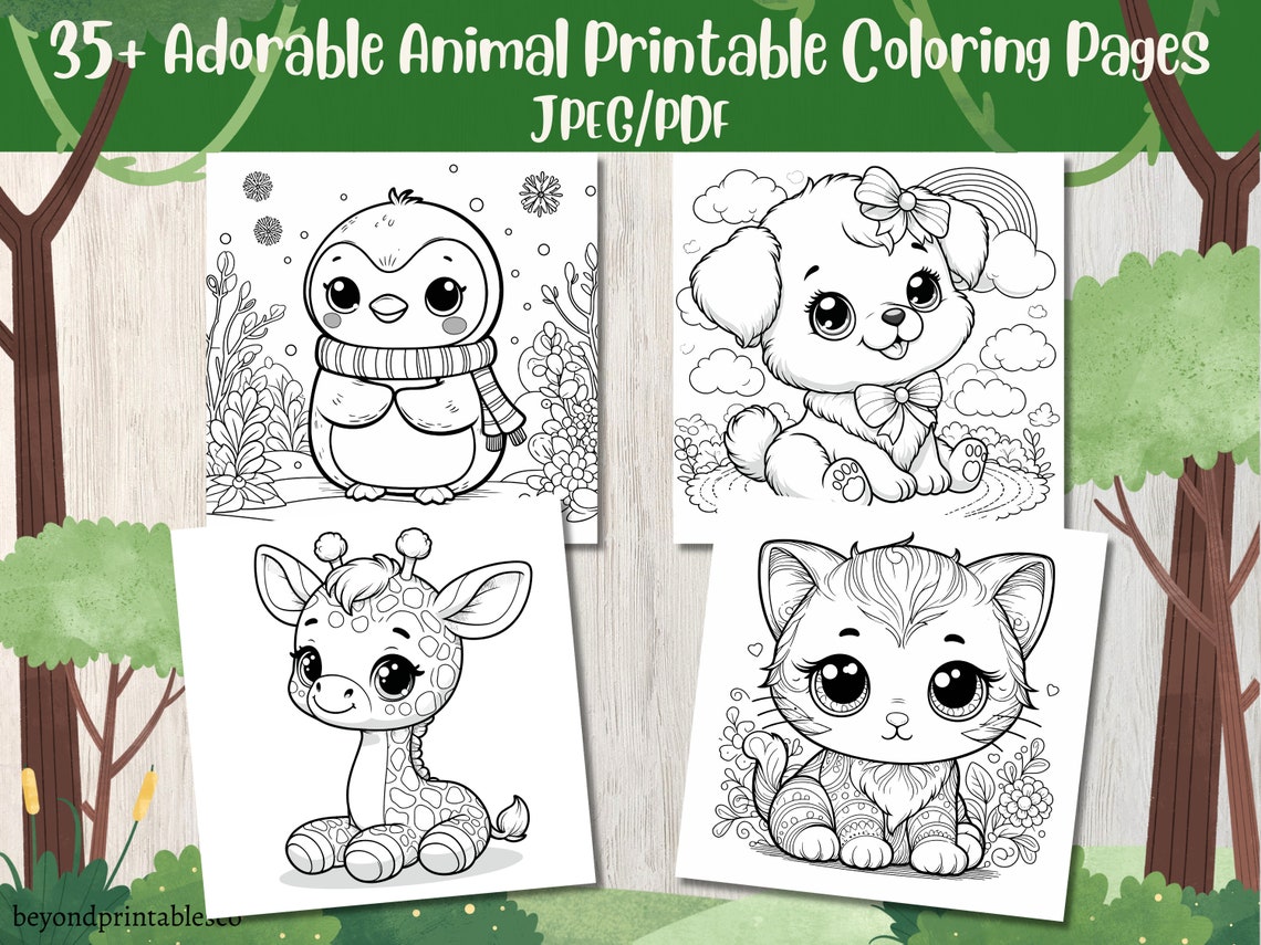 35+ Adorable Animal Printable Coloring Pages for Kids, Toddlers ...