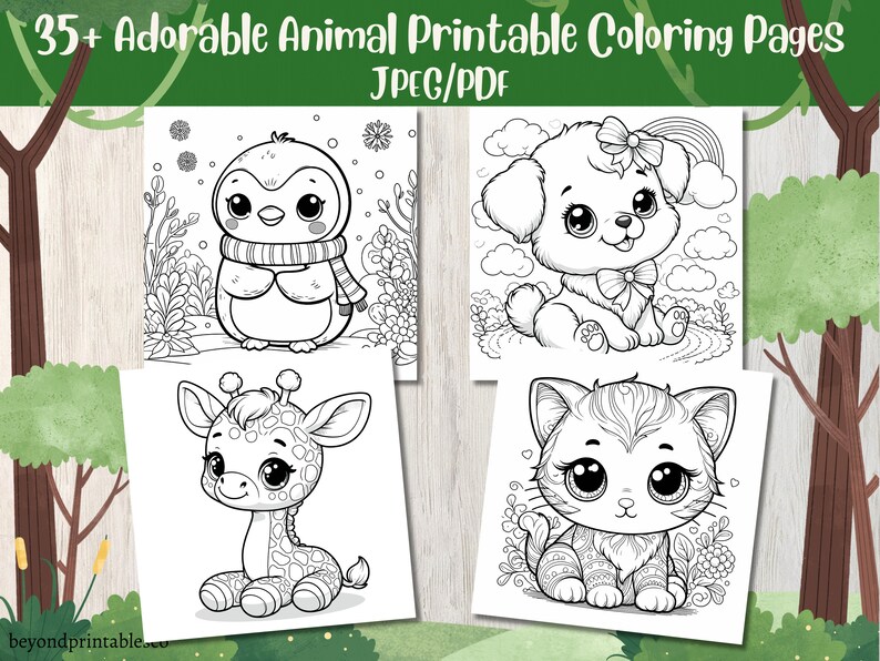 35+ Adorable Animal Printable Coloring Pages for Kids, Toddlers ...