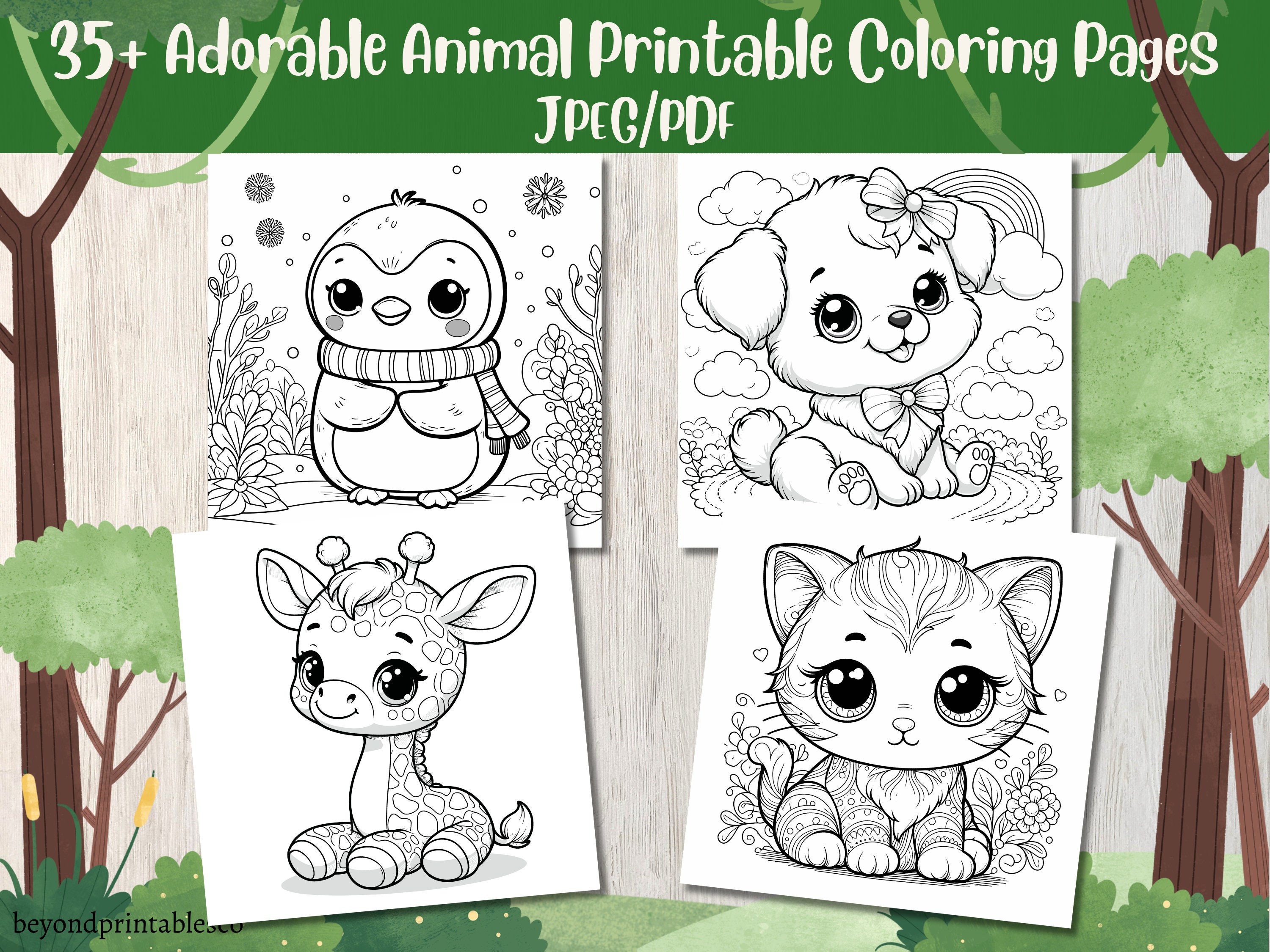 35+ Adorable Animal Printable Coloring Pages for Kids, Toddlers ...