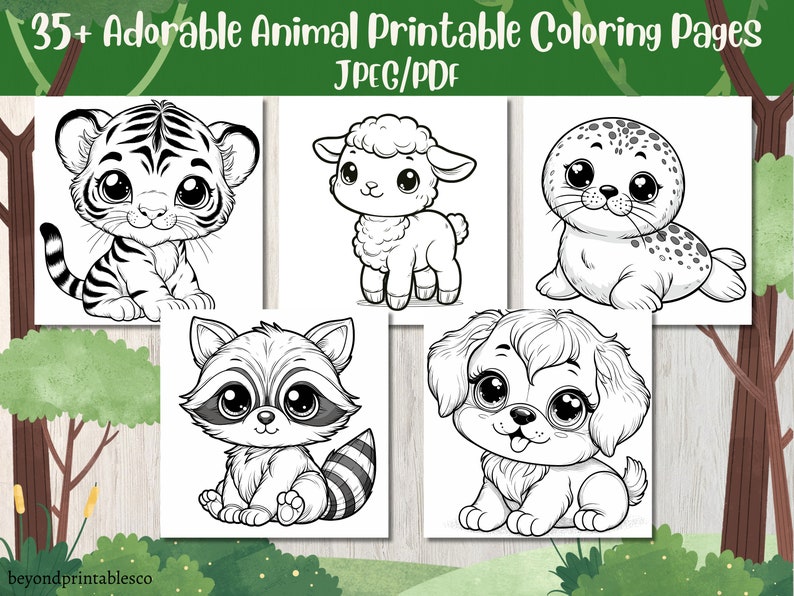 35+ Adorable Animal Printable Coloring Pages for Kids, Toddlers ...