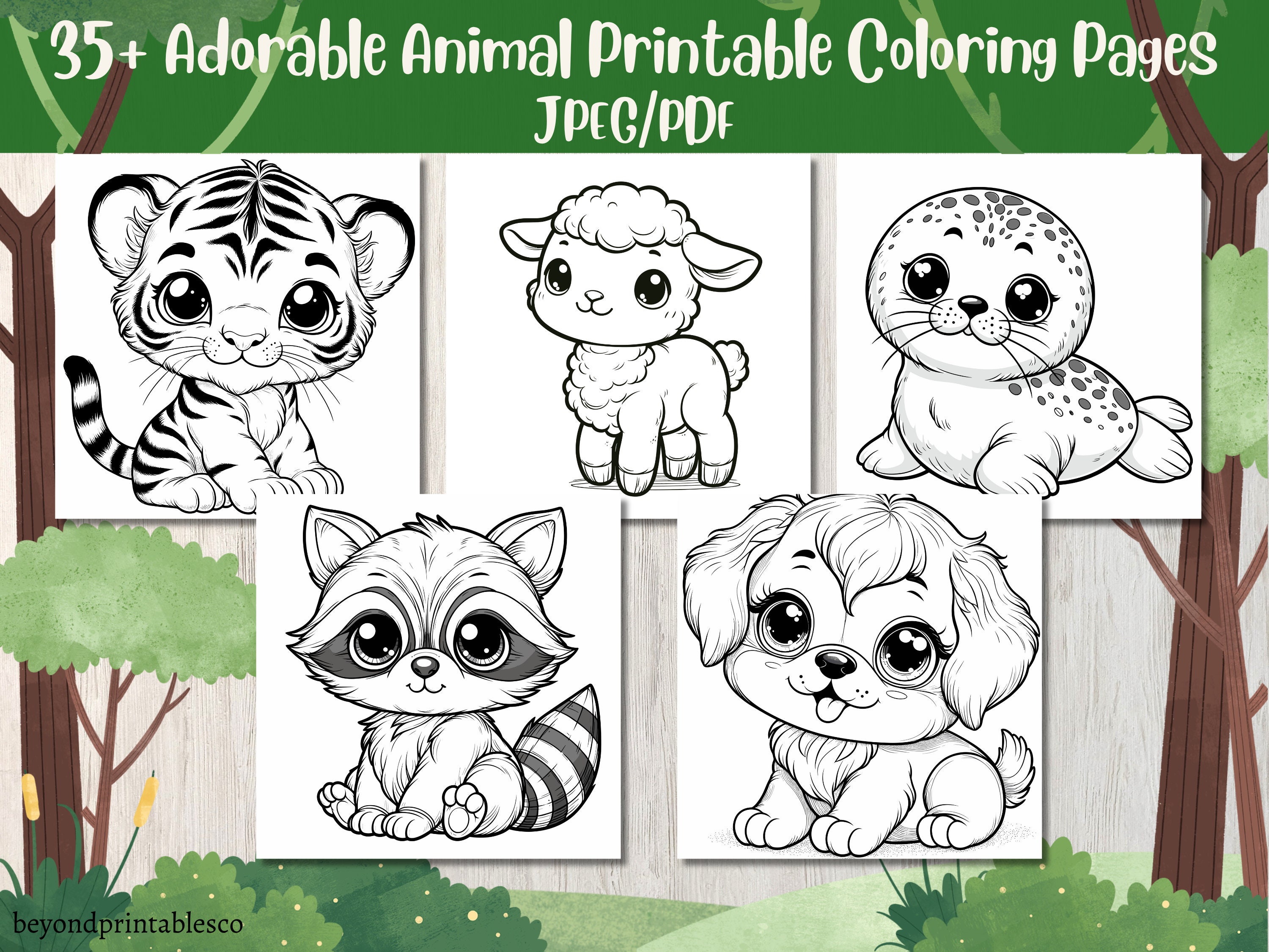 35+ Adorable Animal Printable Coloring Pages for Kids, Toddlers ...