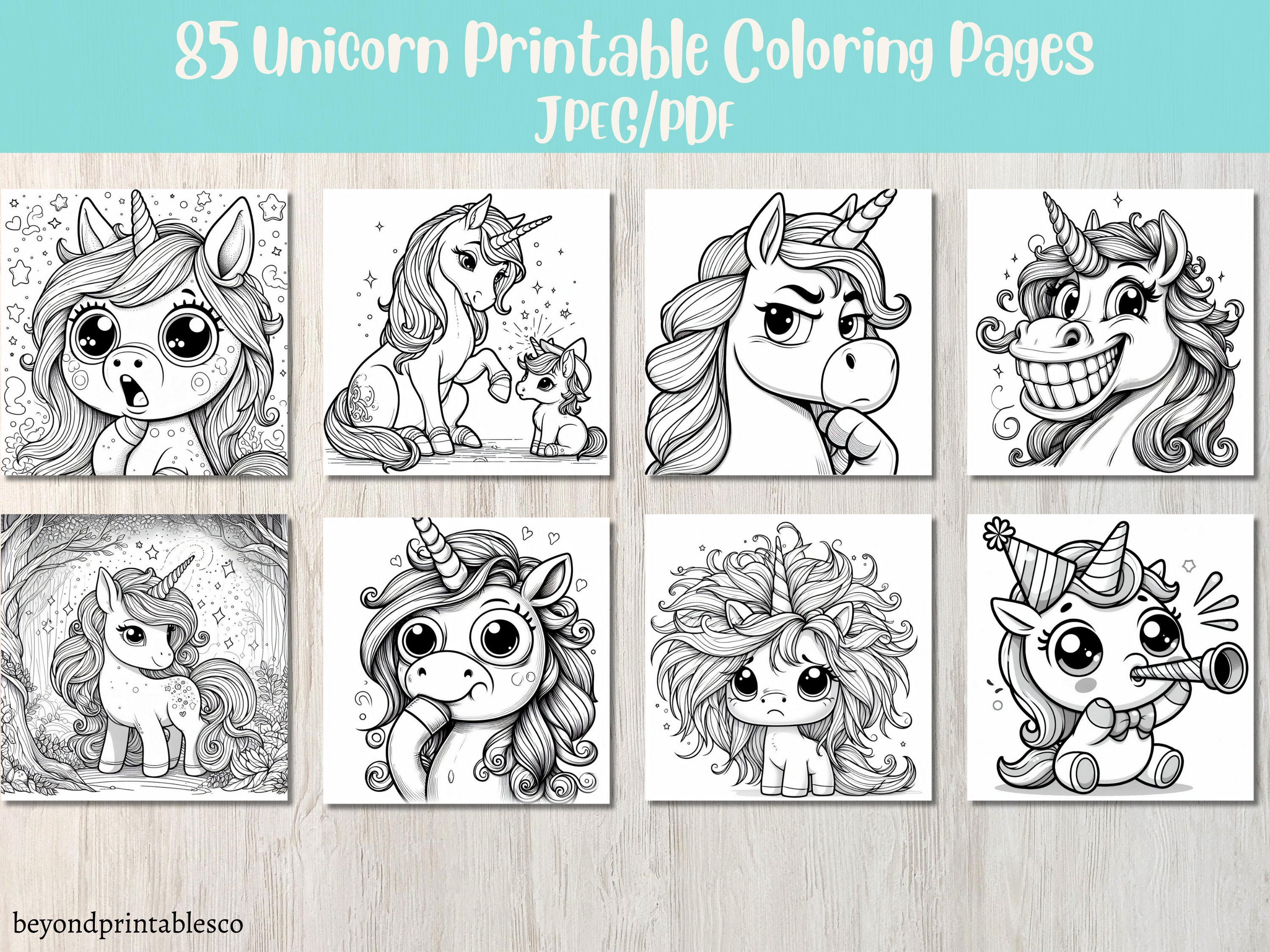 85 Unicorn Printable Coloring Pages for Kids, Toddlers, Coloring Book ...