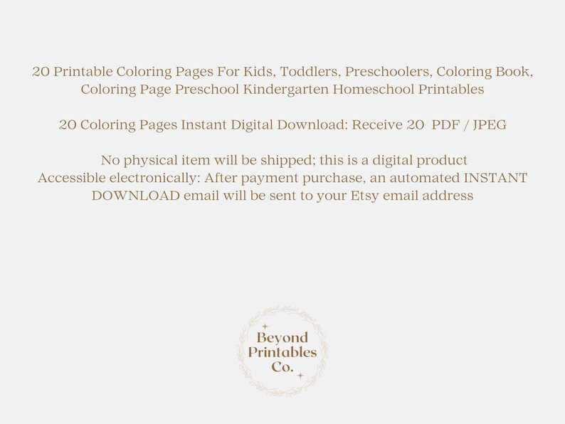 20 Printable Coloring Pages for Kids, Toddlers, Preschoolers, Coloring ...