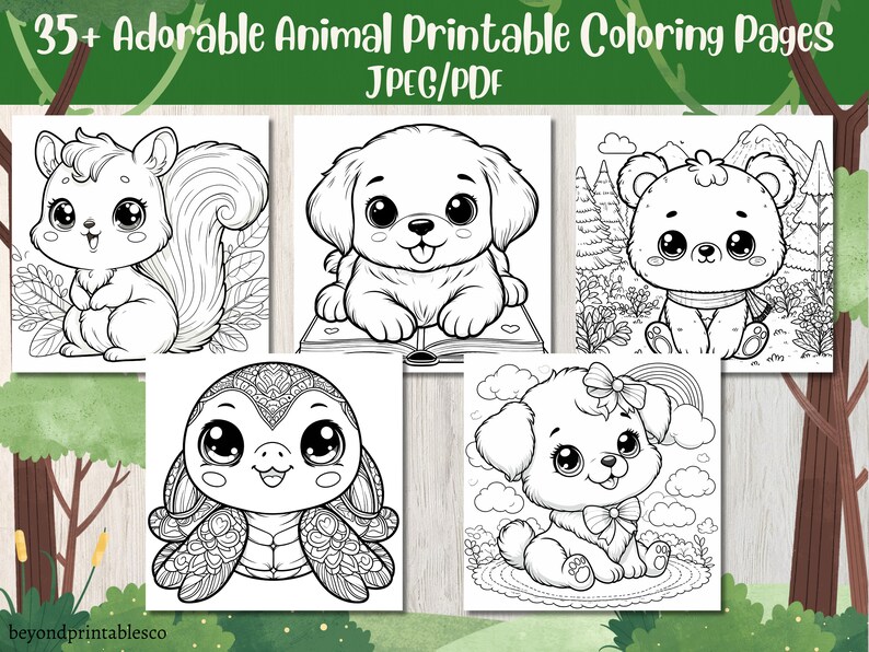 35+ Adorable Animal Printable Coloring Pages for Kids, Toddlers ...