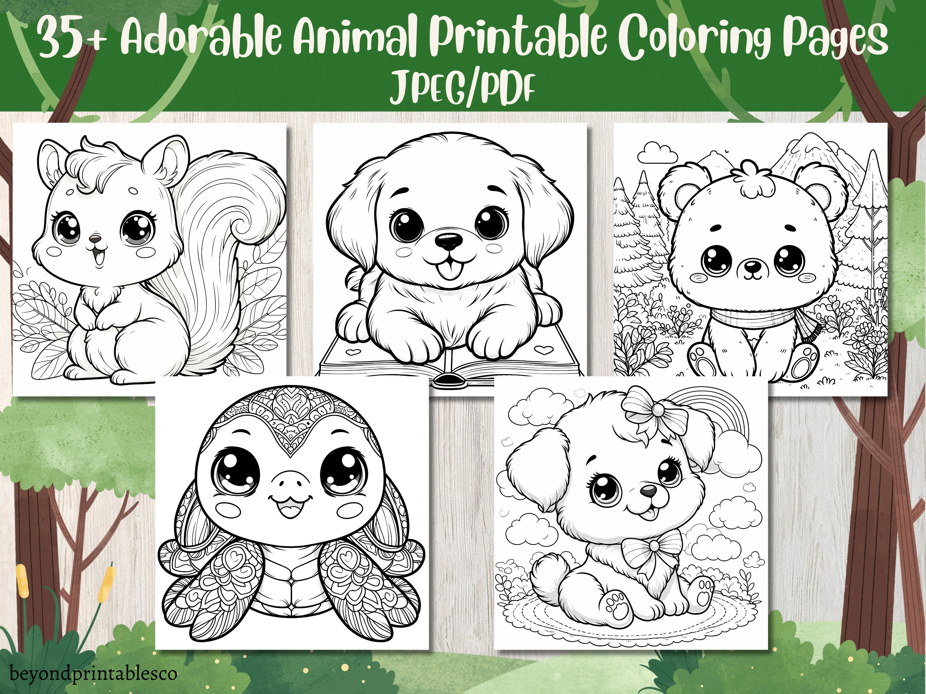 35+ Adorable Animal Printable Coloring Pages for Kids, Toddlers ...