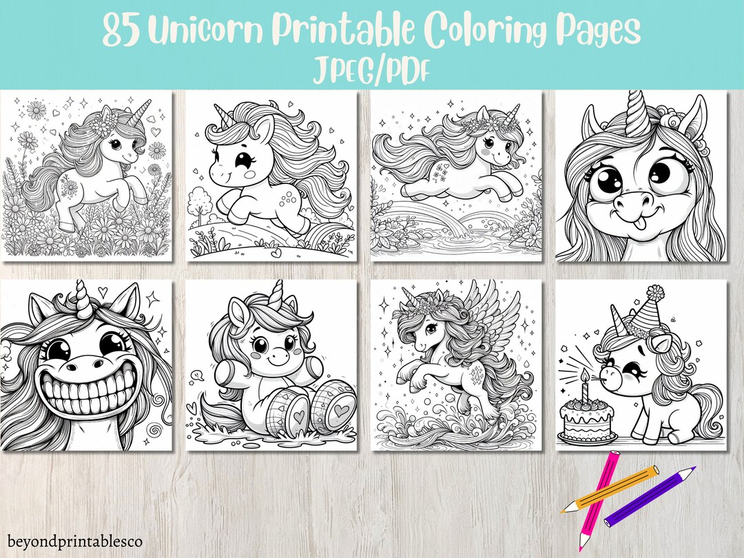 85 Unicorn Printable Coloring Pages for Kids, Toddlers, Coloring Book ...