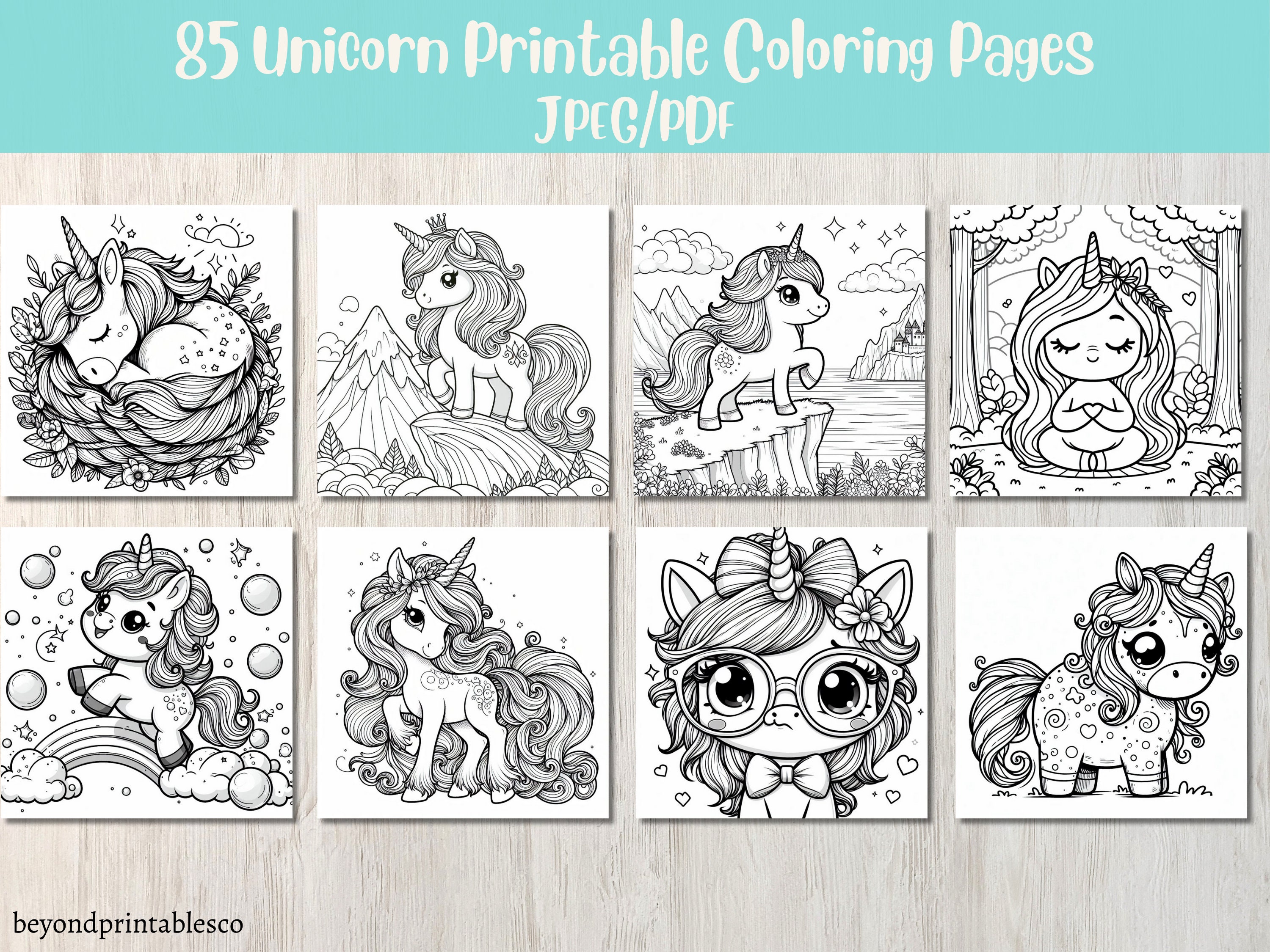 85 Unicorn Printable Coloring Pages for Kids, Toddlers, Coloring Book ...