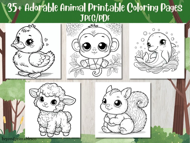35+ Adorable Animal Printable Coloring Pages for Kids, Toddlers ...