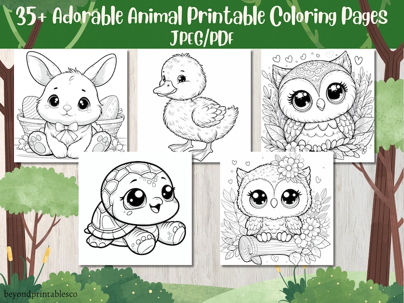 35+ Adorable Animal Printable Coloring Pages for Kids, Toddlers ...