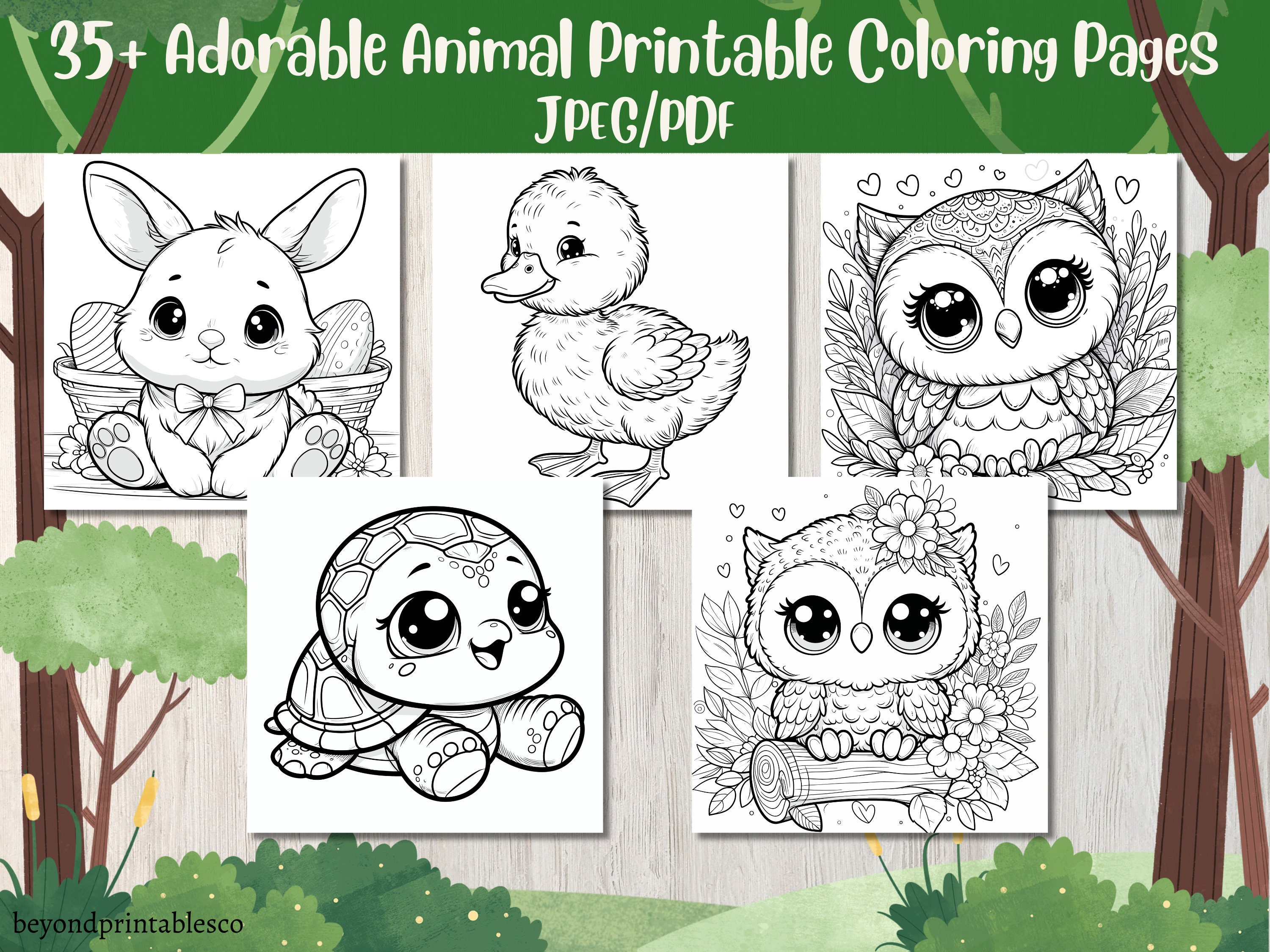 35+ Adorable Animal Printable Coloring Pages for Kids, Toddlers ...