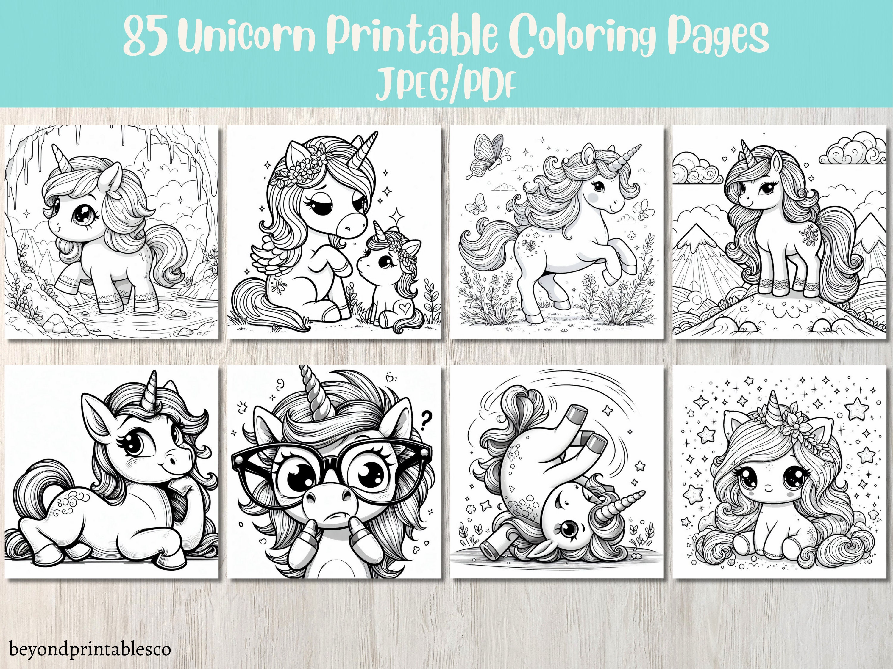 85 Unicorn Printable Coloring Pages for Kids, Toddlers, Coloring Book ...
