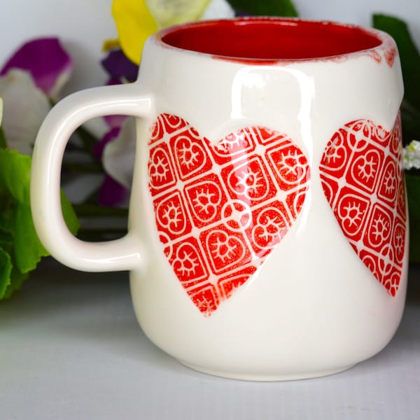 Red Heart Mug - Etsy