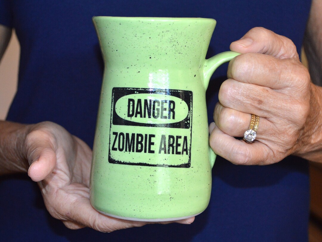 Zombies Green Ceramic Coffee Mug, Pottery Soda, Hot Chocolate, or Soup ...