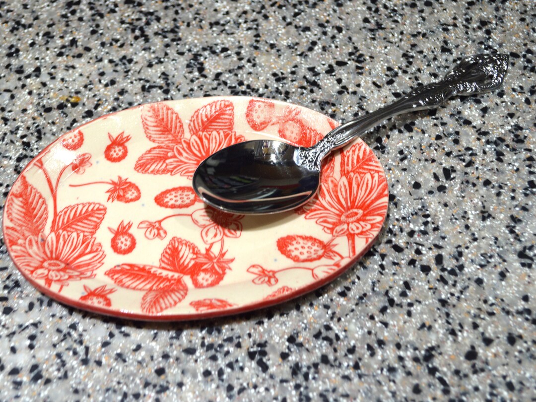 Red Strawberry Handmade Small Tray, Hand Built, Home Decor, Ceramic ...