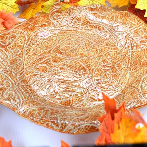 Cinnamon Color Pumpkin Serving Dish, Handmade Ceramic Plate, Clay Tray, Pottery Tray, Serving ...