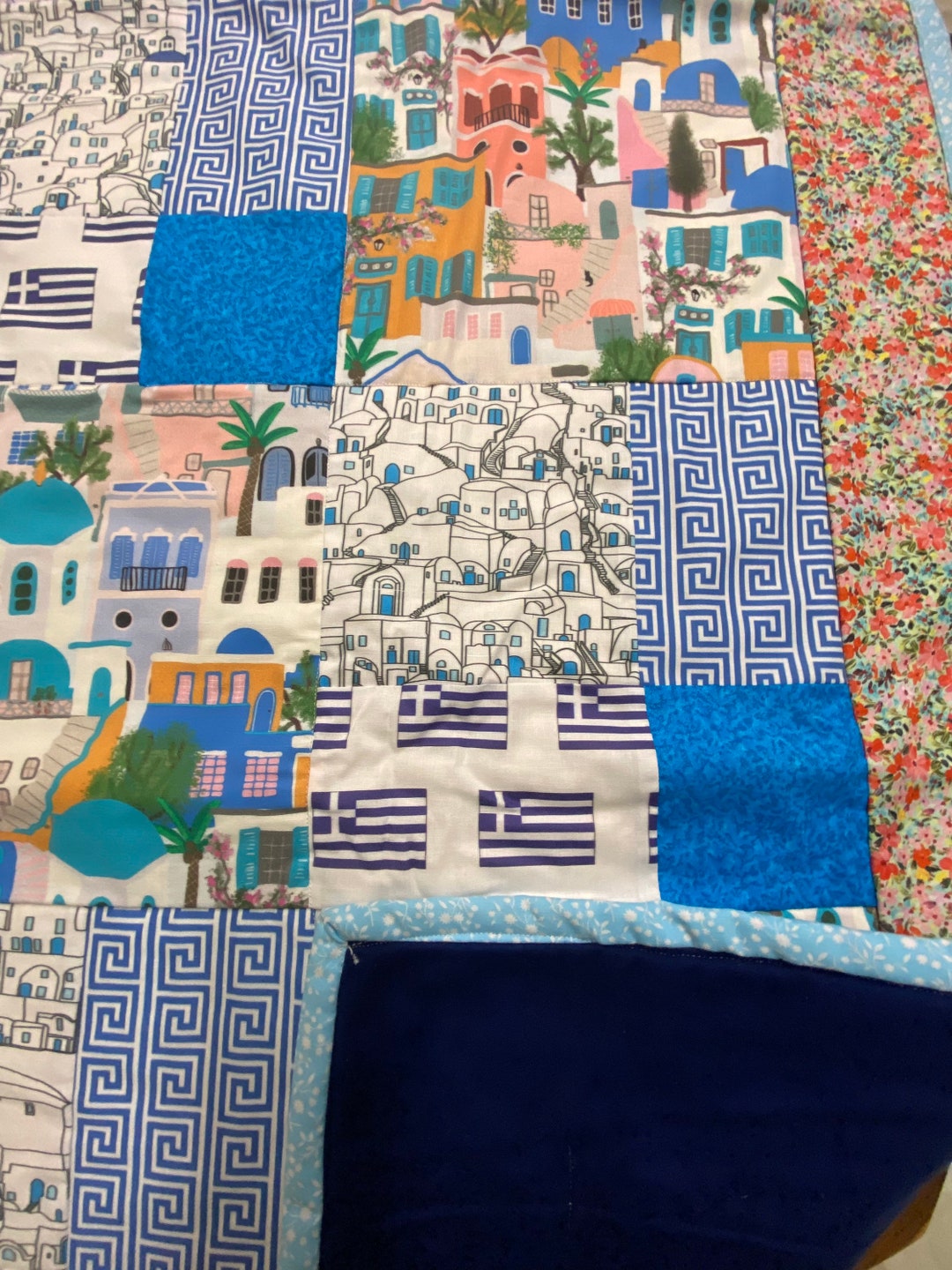 Greece Handmade Quilt - Etsy