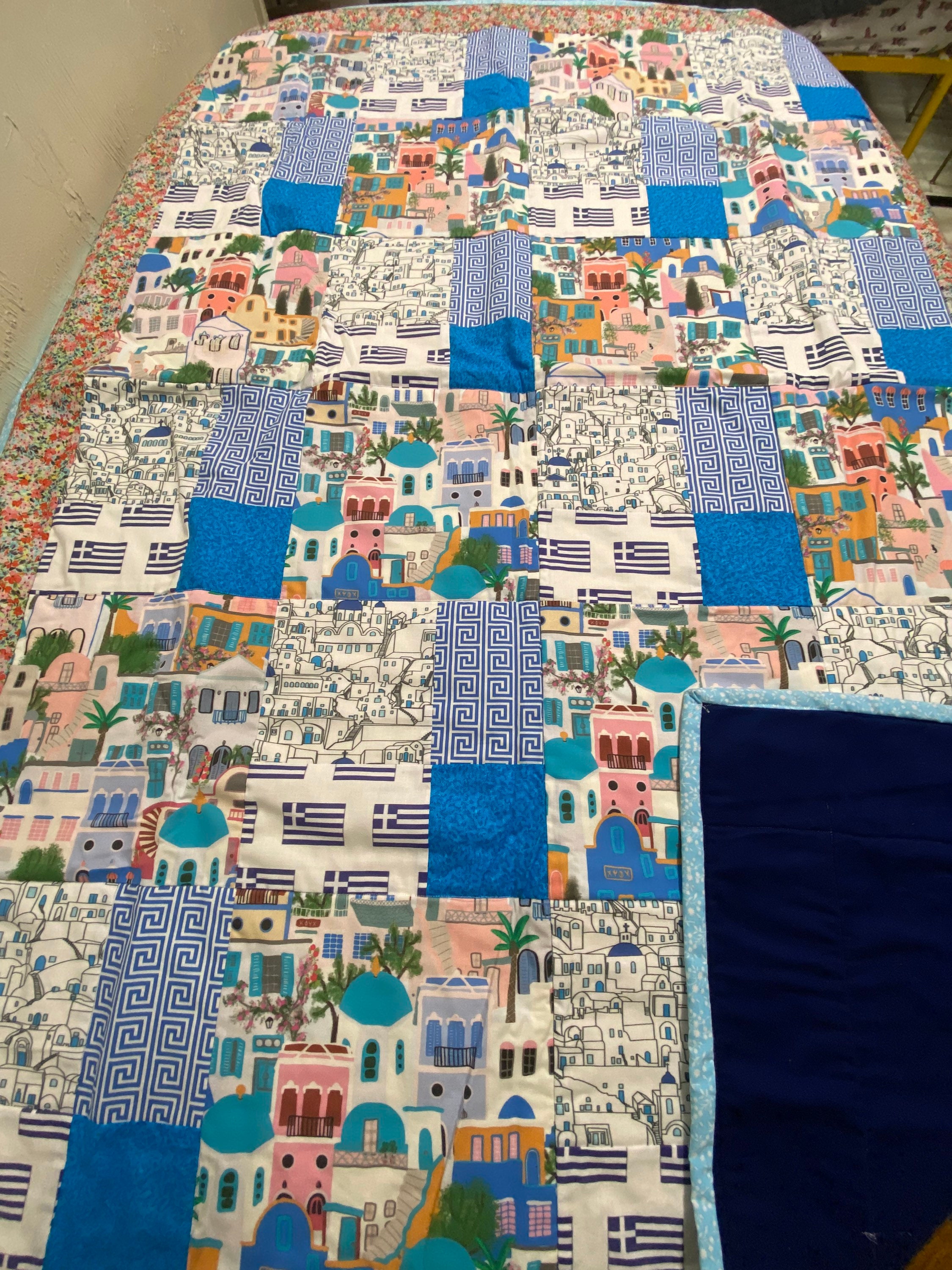 Greece Handmade Quilt - Etsy