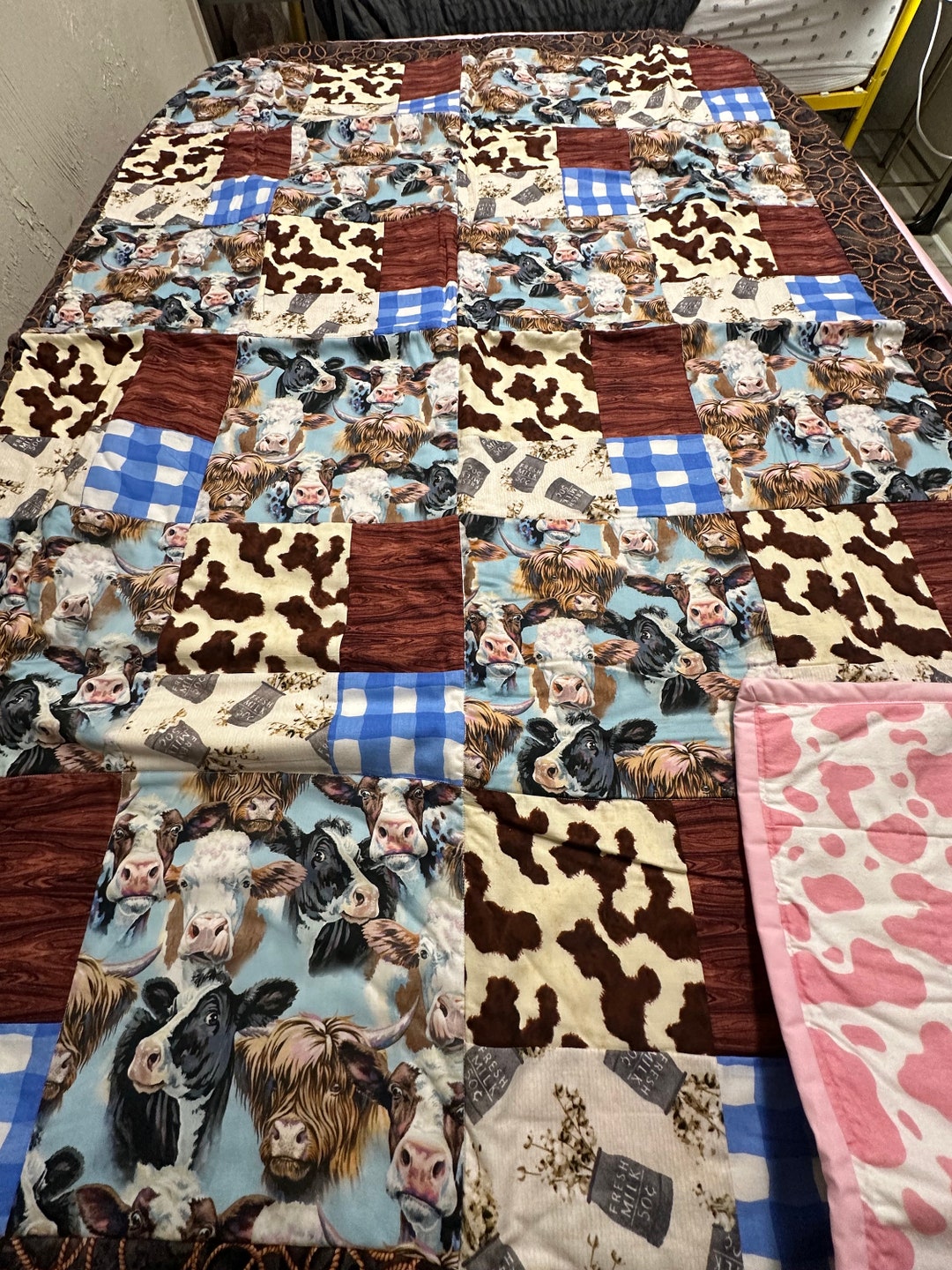 Highland Cows Handmade Throw Quilt - Etsy