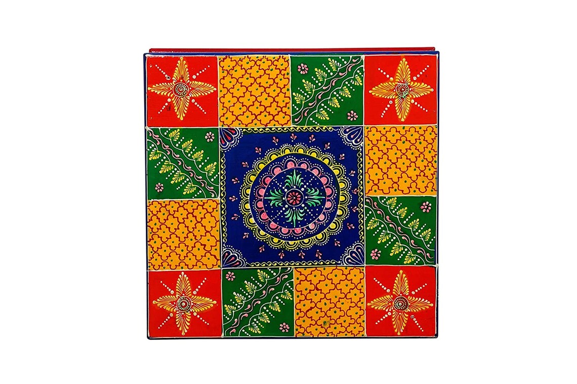 Painted Chowki Set, Pooja Mandir, Chowki, Bajot for Pooja Home Temple ...