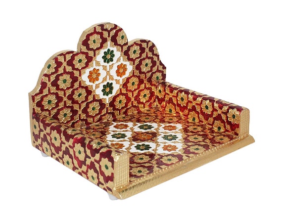 8 Wooden Meenakari Singhasan for God Sinhasan for Pooja - Etsy India