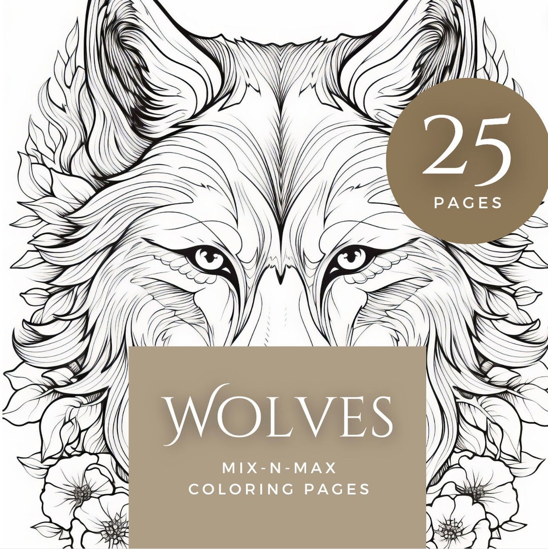 Wolves | Colouring Pages | Mindfulness | Instant Download - Etsy