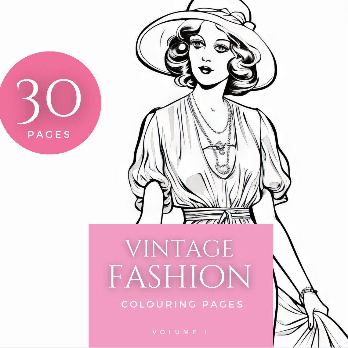 Vintage Fashion Colouring Pages Instant Download - Etsy
