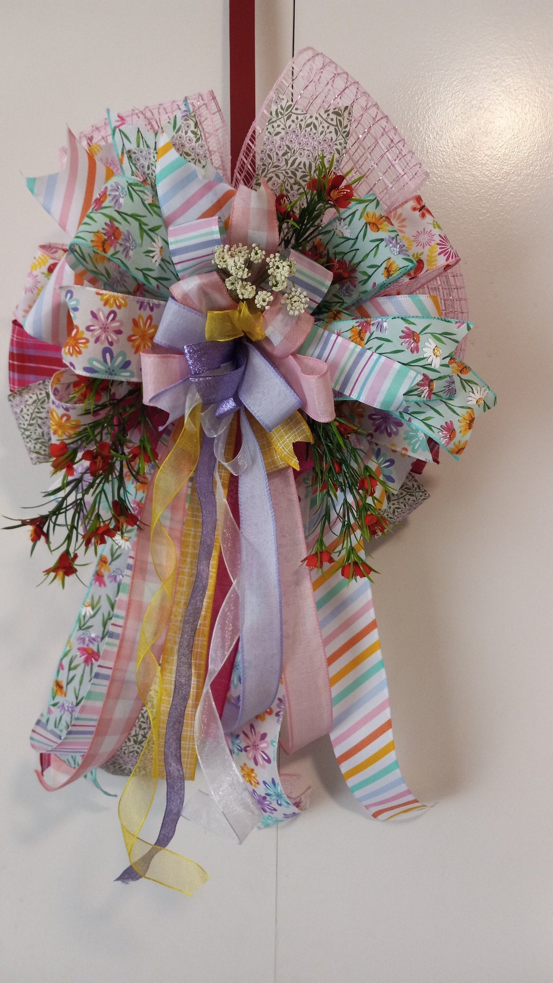 Spring Deluxe Bow for the Front Door, Easter Home Decor, Pastel Spring ...