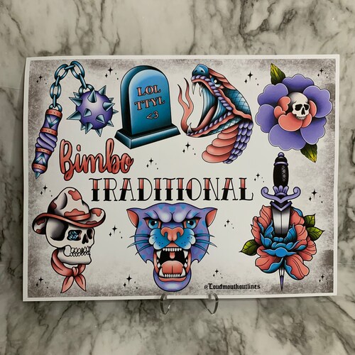 Vintage Tattoo Flash Print Tattoo Flash Sheet Traditional - Etsy