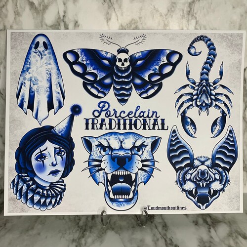 Vintage Tattoo Flash Print Tattoo Flash Sheet Traditional - Etsy