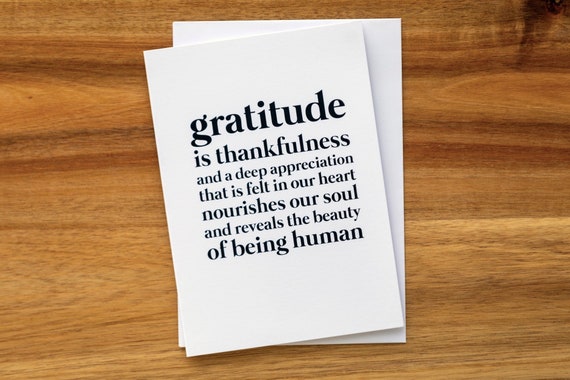 Gratitude Card Thank You Card Thankfulness Card | Etsy