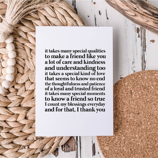 Friendship Card - Etsy