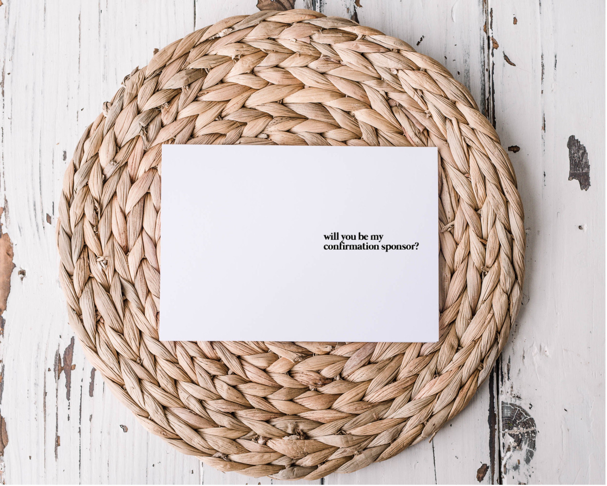 Confirmation Sponsor Card | Sponsor Card | Confirmation Card - Etsy