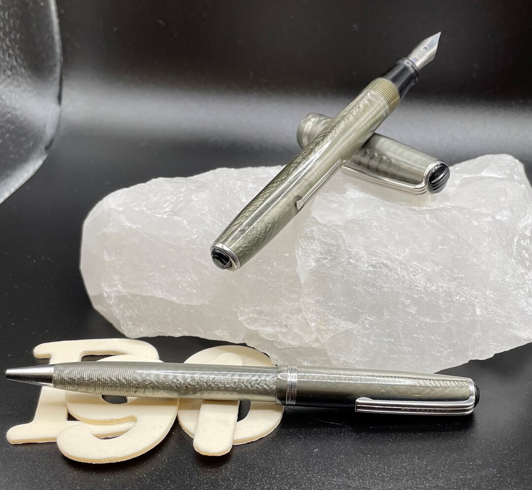 Vintage Silver Grey Esterbrook Fountain Pen & Mechanical Pencil Set - Etsy