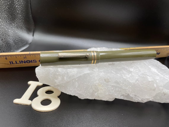 Vintage Morton Fountain Pen Flat-top Olive Green - Etsy