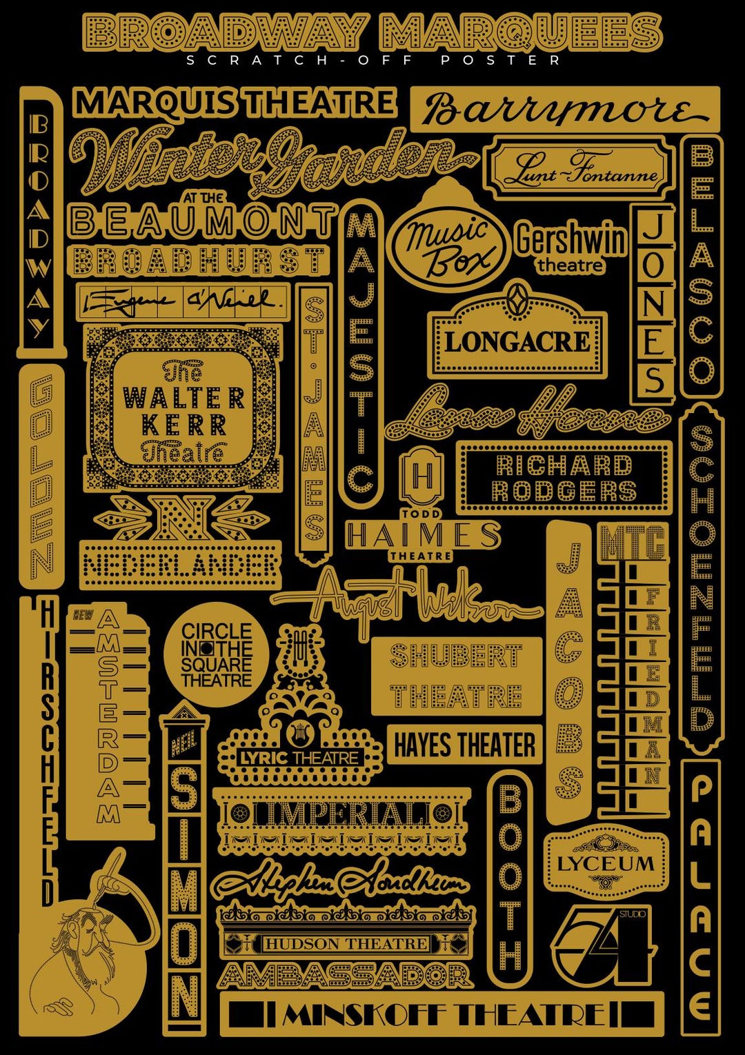 Broadway Marquees Scratch-off Poster - Etsy