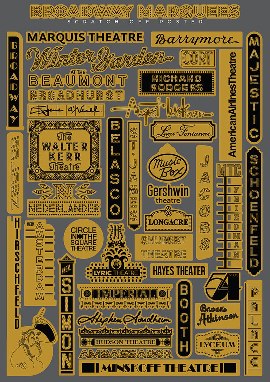 Broadway Marquees Scratch-off Poster - Etsy