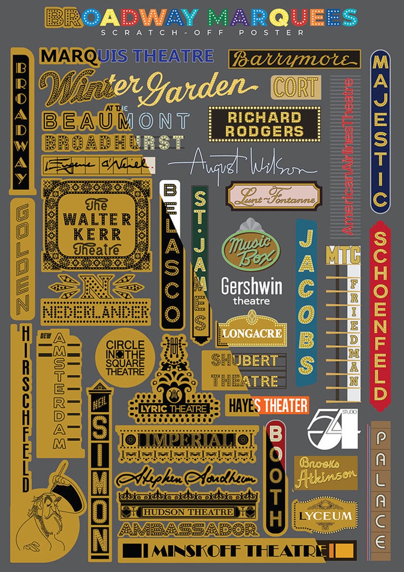 Broadway Marquees Scratch-off Poster - Etsy