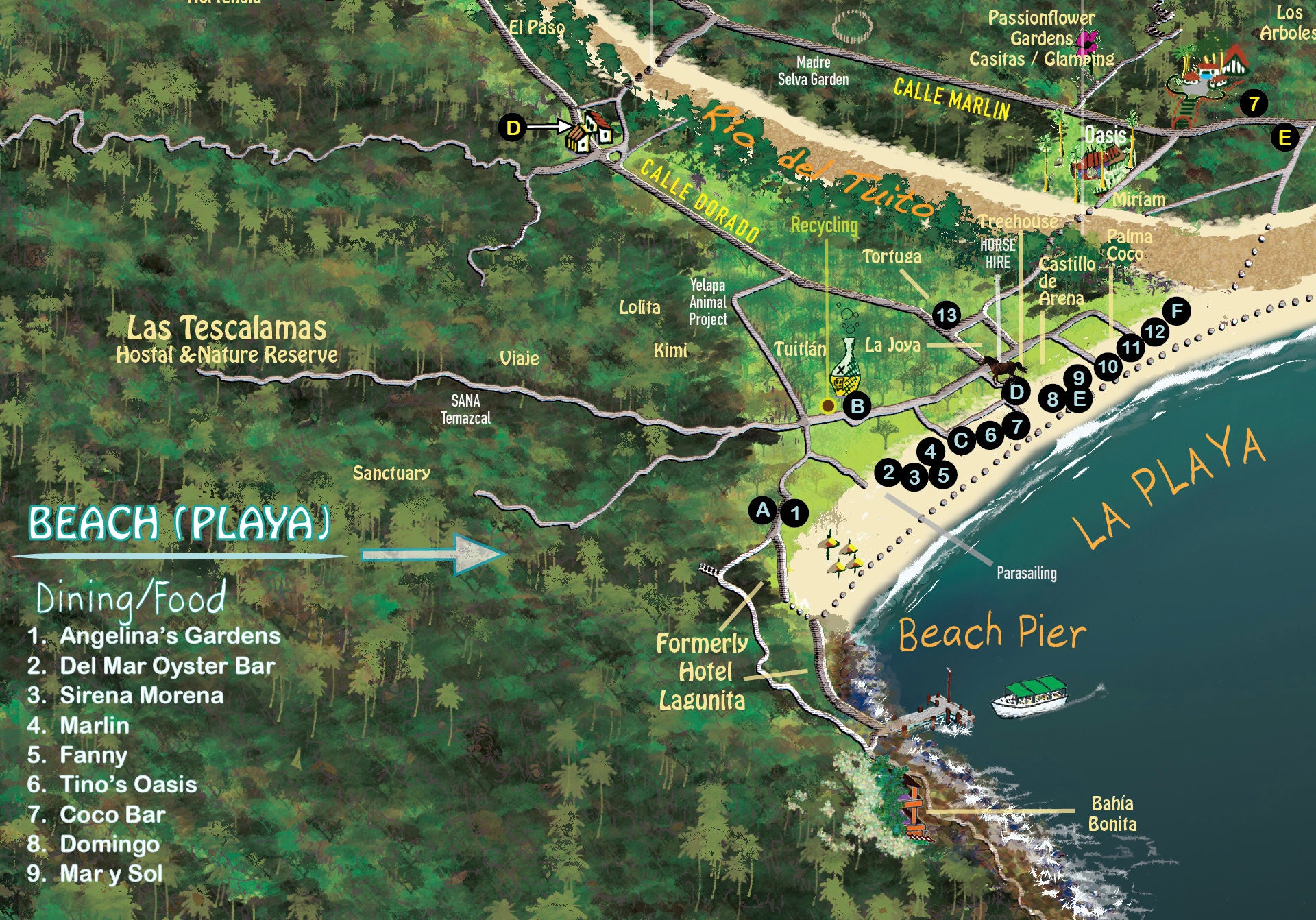 Yelapa Walking Map 2023 - Etsy