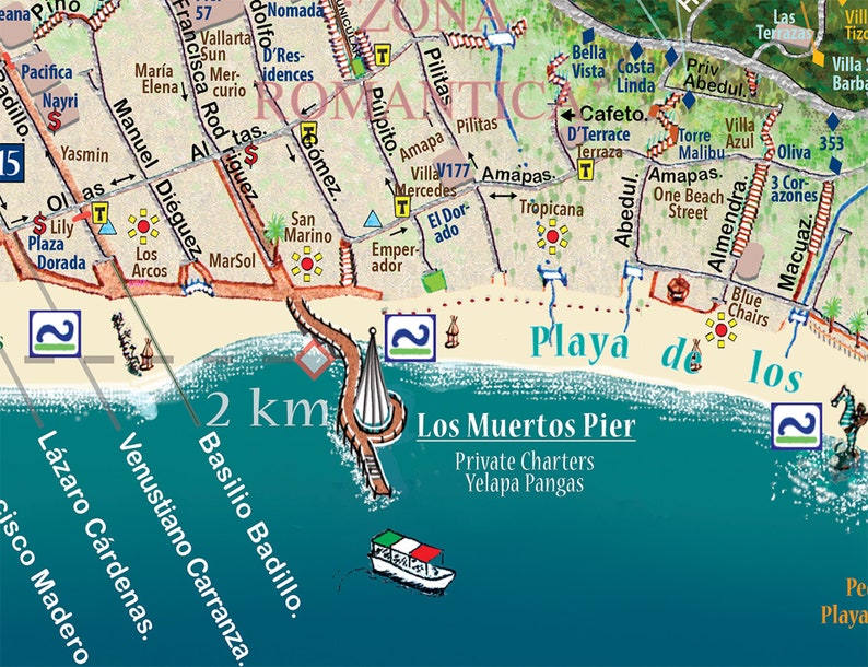 Puerto Vallarta - Walking Map of the Old City, With Stairways and Paths ...