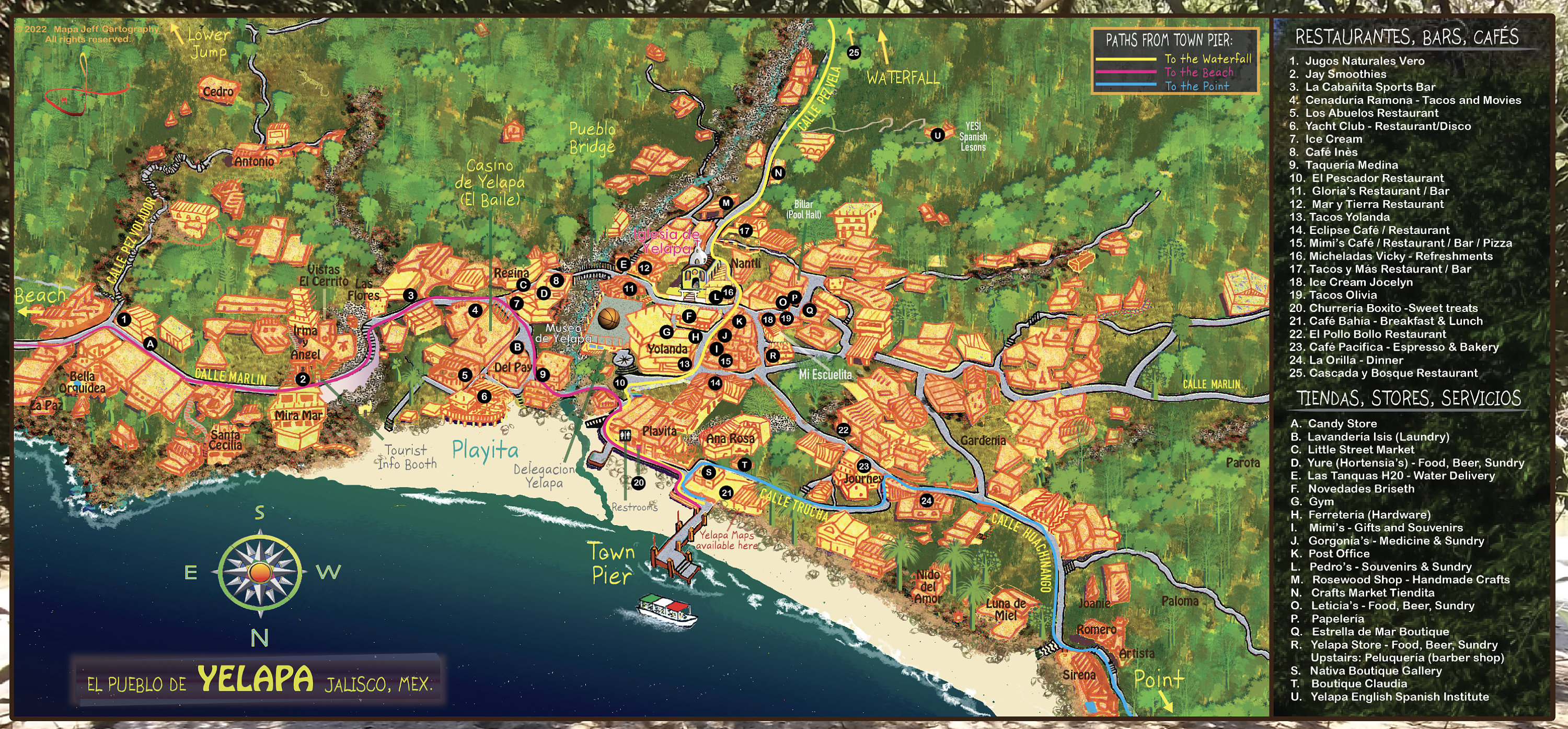 Yelapa Walking Map 2023 - Etsy